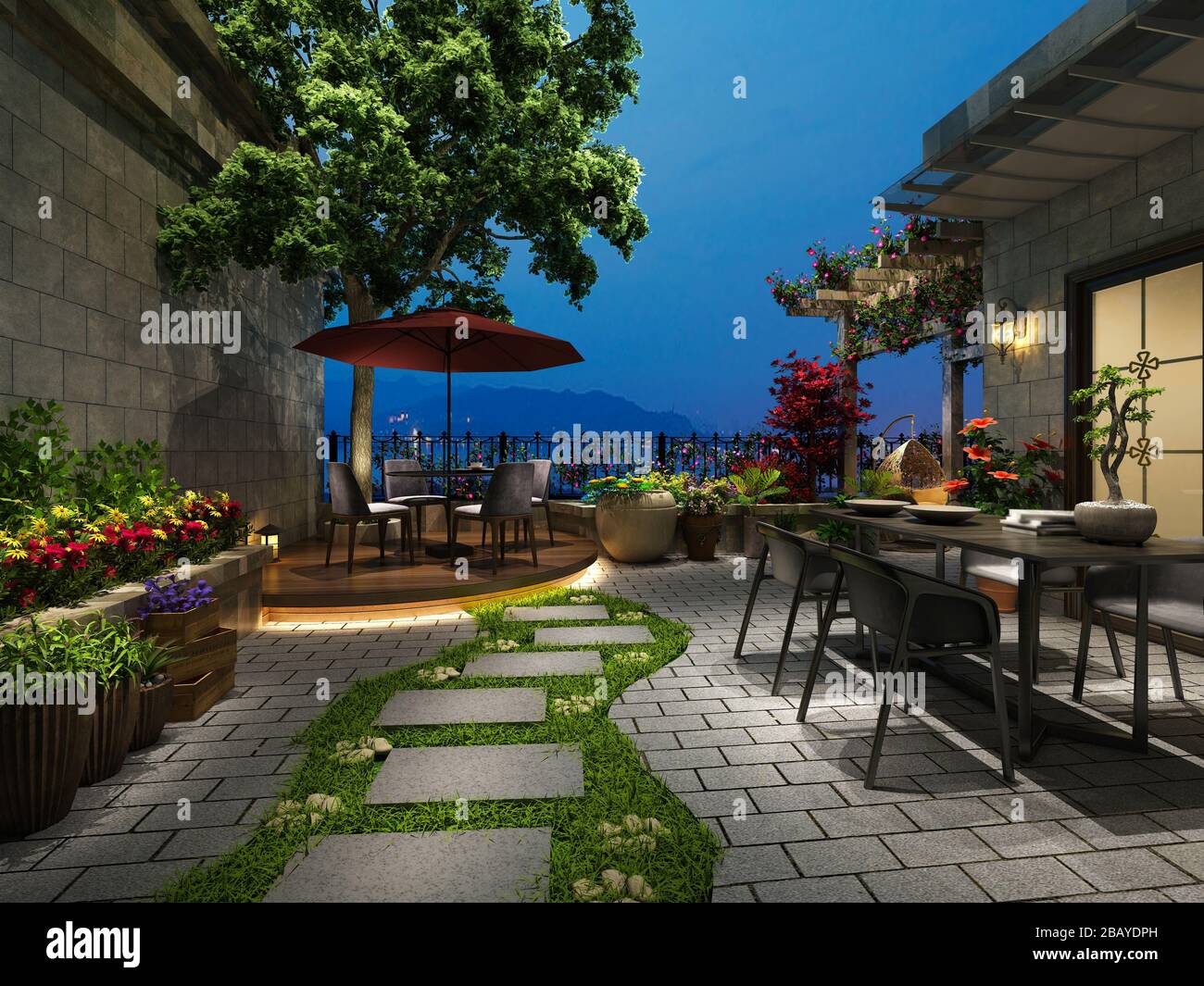 3d render of cafe restaurant Stock Photo - Alamy