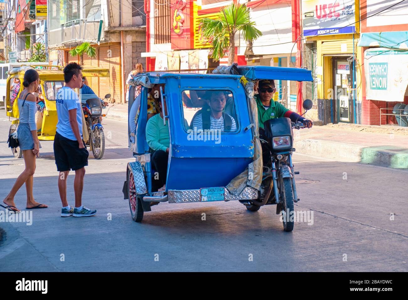 Boracay, Philippines - Jan 22, 2020: Public transport on Boracay island ...