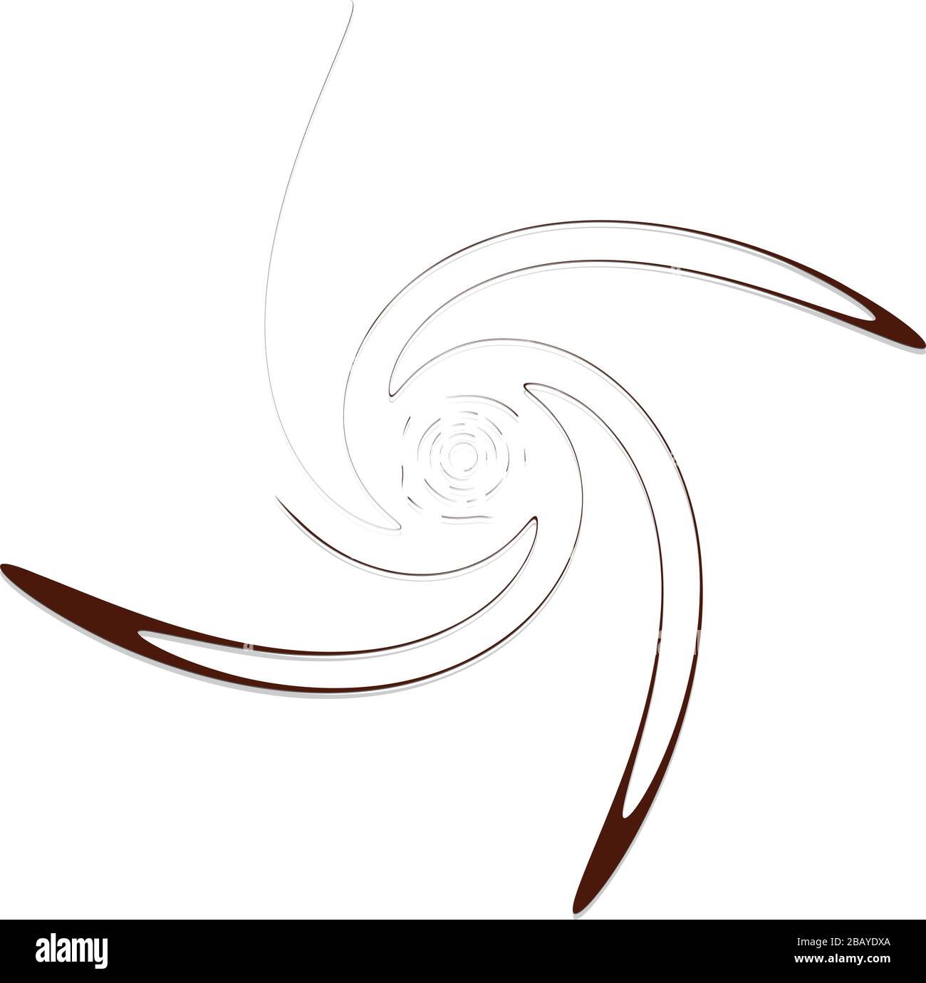 Single-colored,monochrome twirl, swirl. Shape with rotation, spin ...