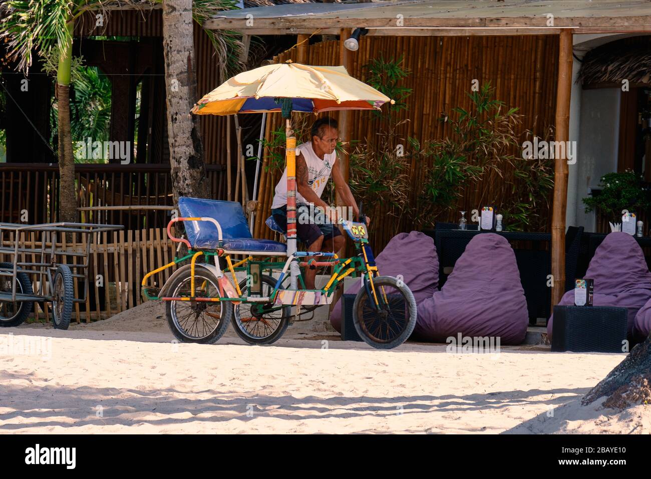 Boracay, Philippines - Jan 22, 2020: Public transport on Boracay island ...
