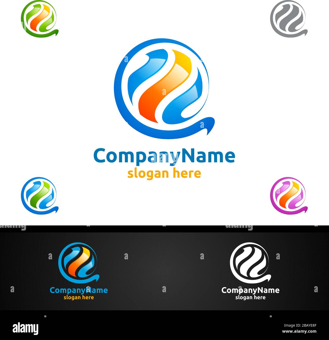 Global Logo for Modern Technology World Sphere Concept Design Stock ...
