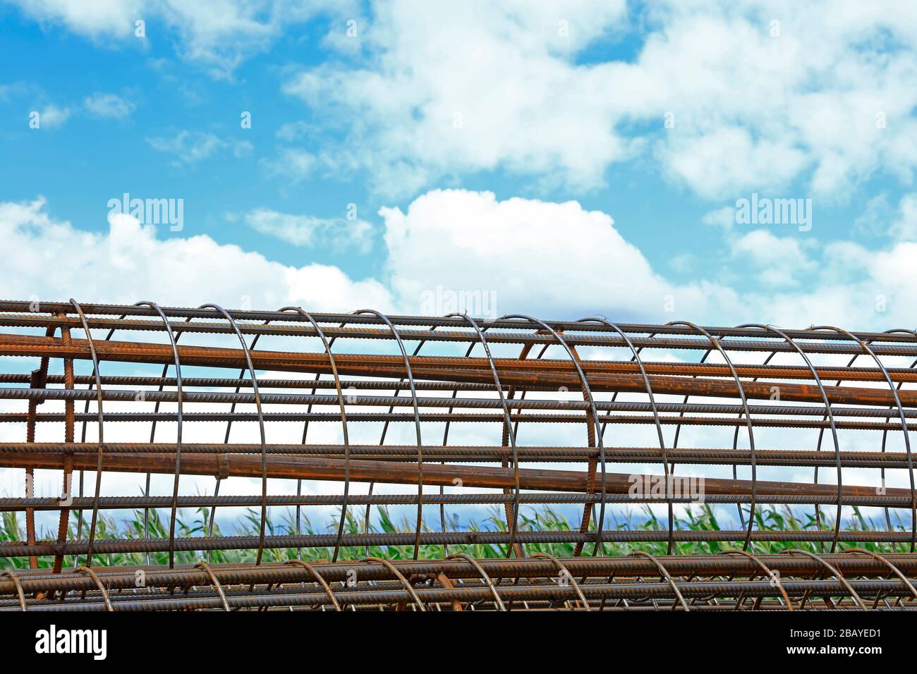 Construction of steel grid, used in bridge construction Stock Photo - Alamy