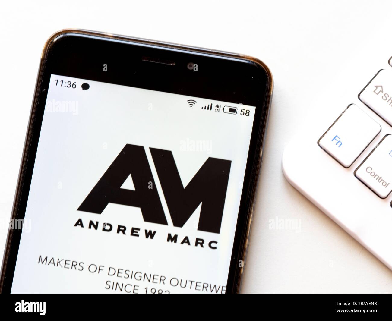 In this photo illustration, an American luxury fashion brand Andrew ...