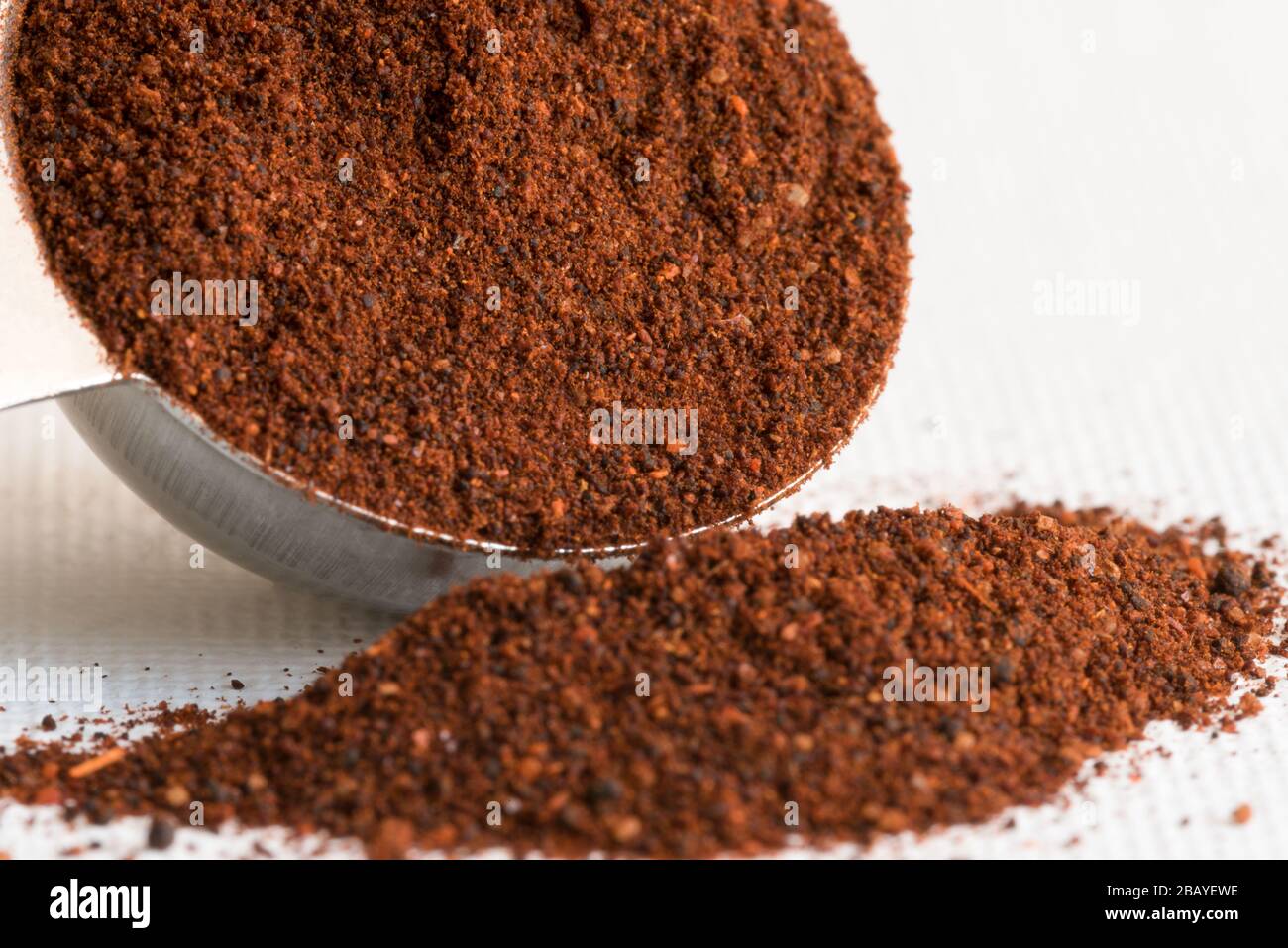 Chili Powder Spilled from a Teaspoon Stock Photo - Alamy