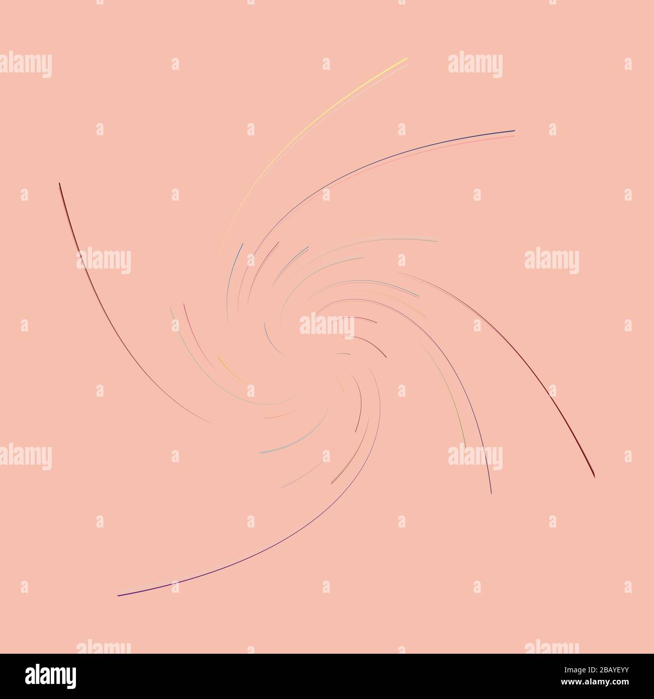 Single mottled, multi-color and colorful spiral, swirl, twirl element ...