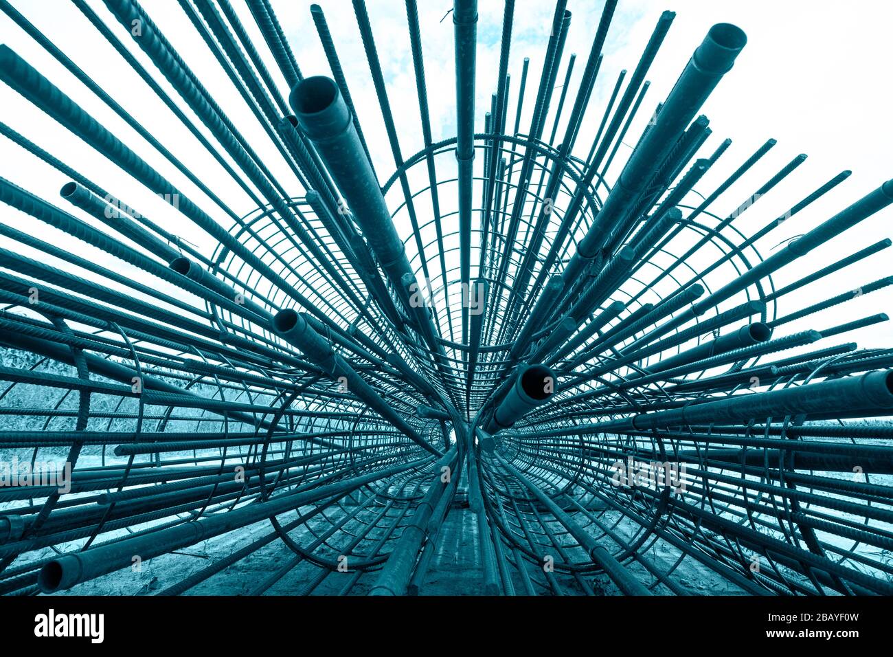 Construction of steel grid, used in bridge construction Stock Photo - Alamy