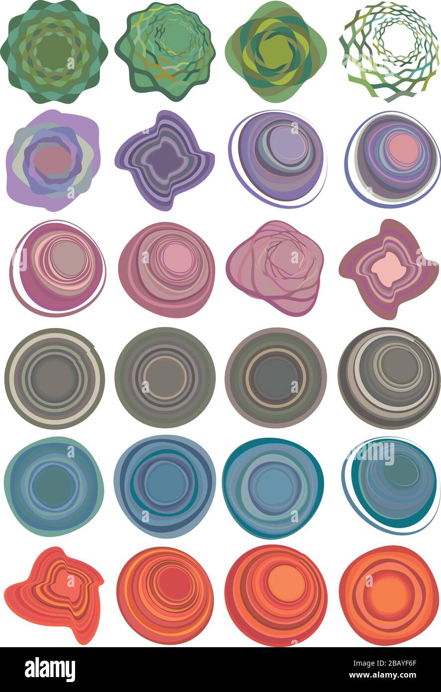 set of darkish, dark helix, volute shapes. spiral, twirl, swirl ...