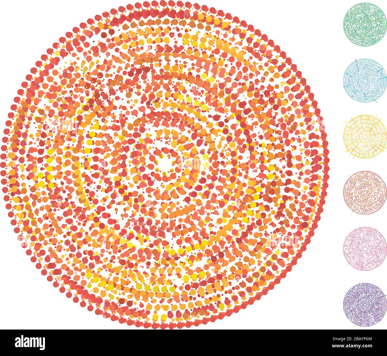 Random dots, circles abstract. Speckles, dotted radial, radiating ...