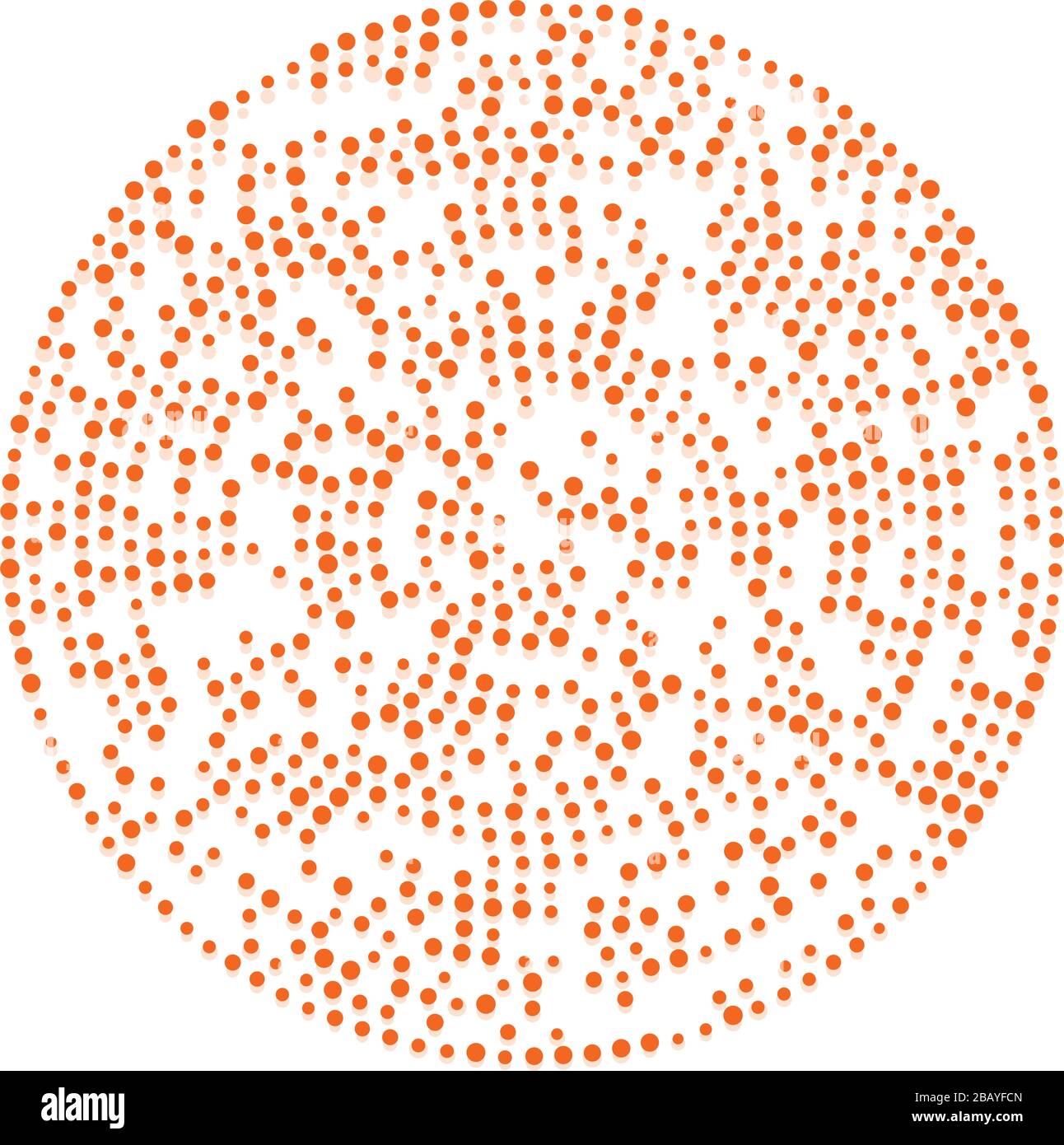 Random dots, circles abstract. Speckles, dotted radial, radiating ...