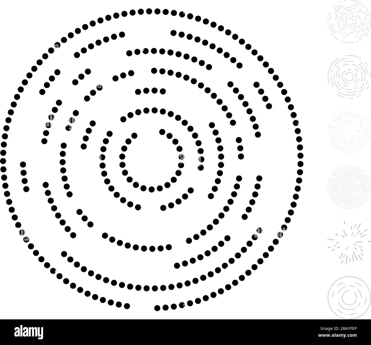 Random dots, circles abstract. Speckles, dotted radial, radiating ...