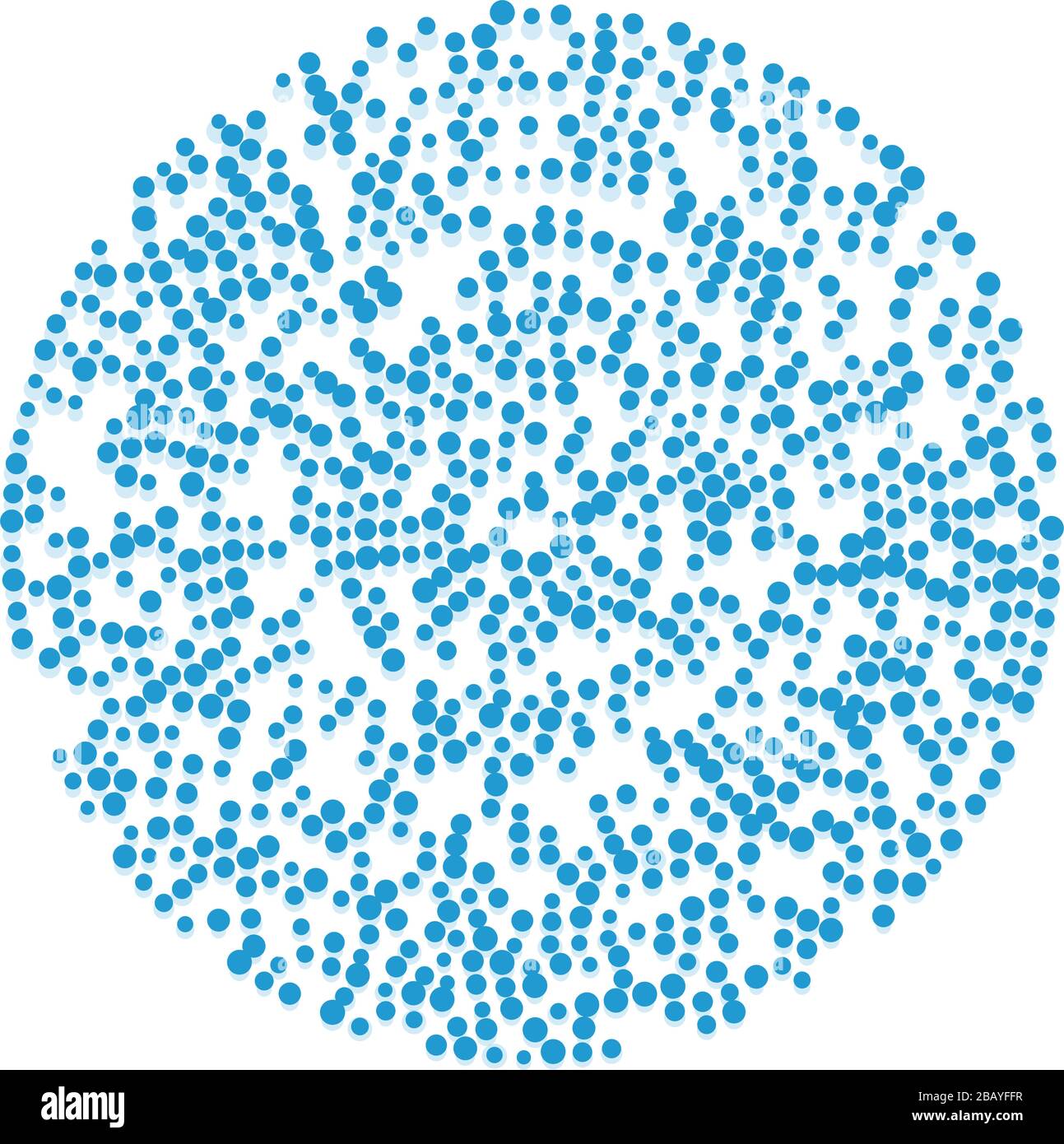 Random dots, circles abstract. Speckles, dotted radial, radiating ...