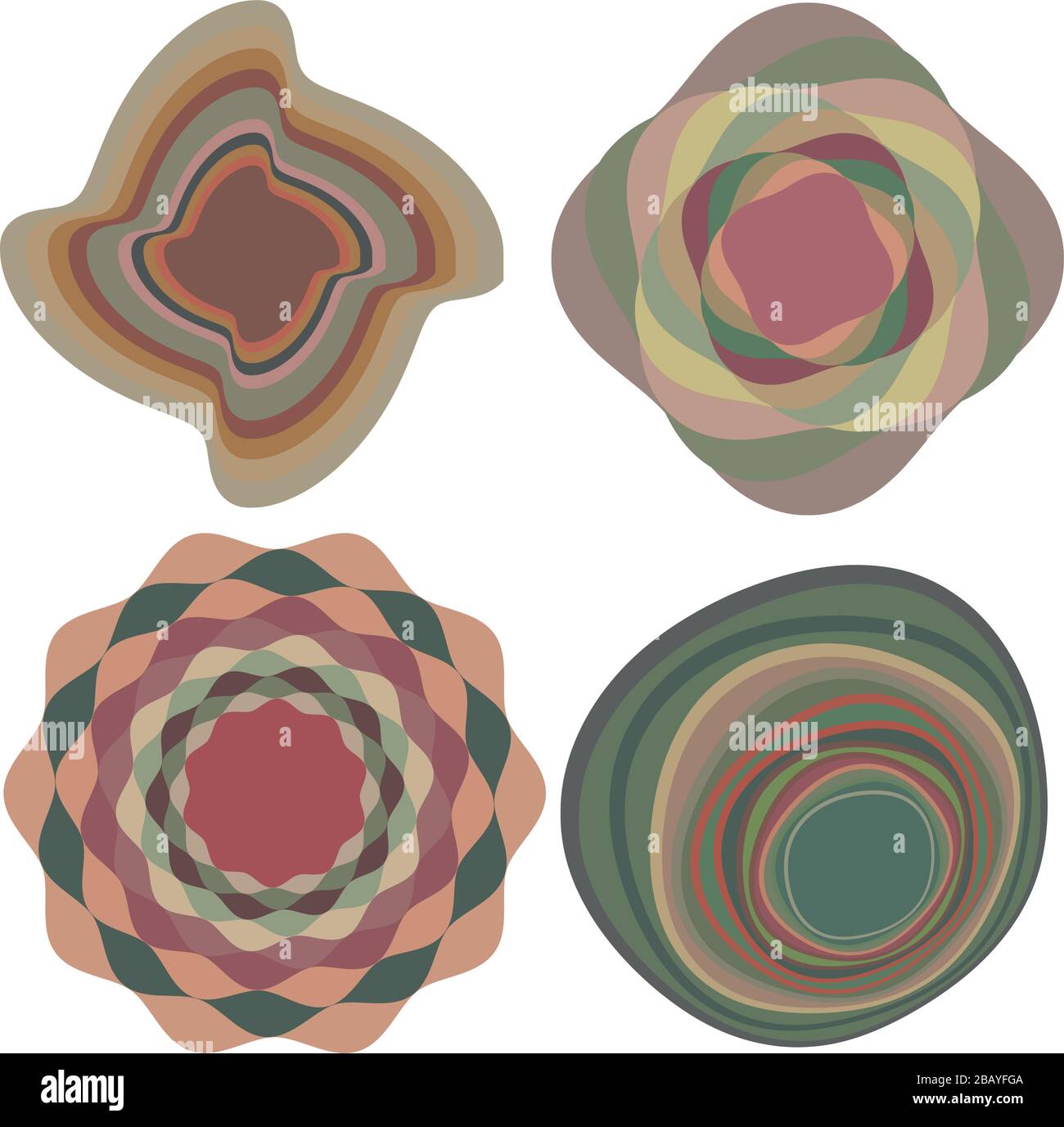 set of darkish, dark helix, volute shapes. spiral, twirl, swirl ...