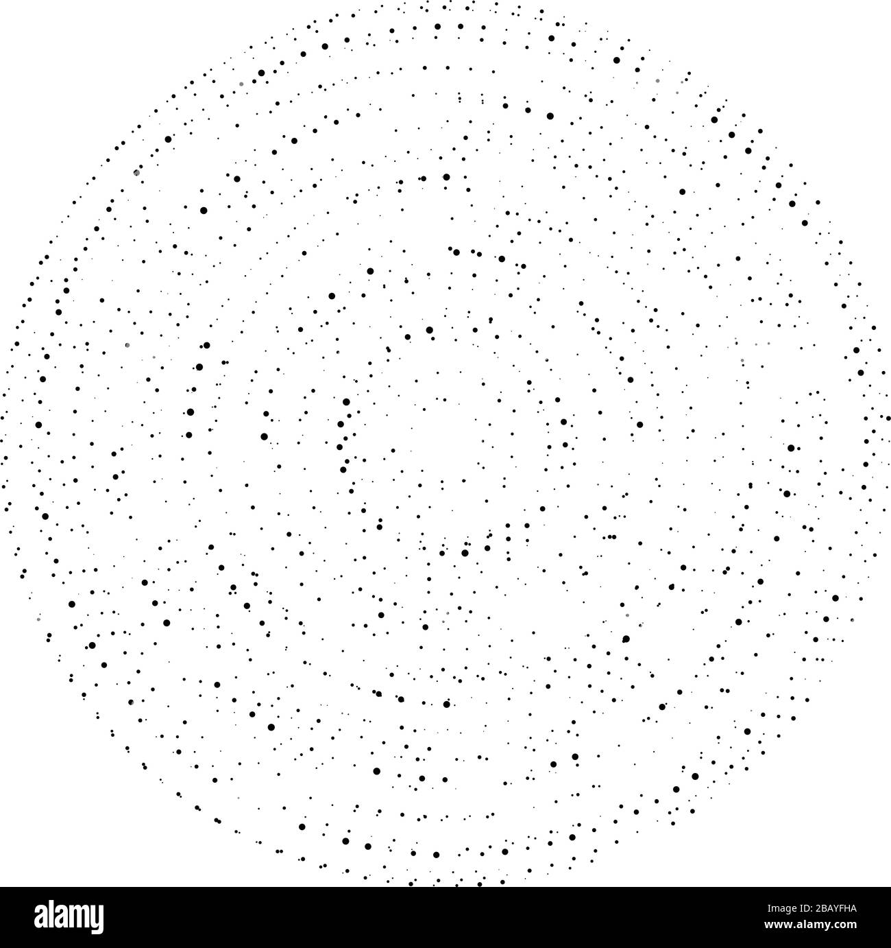 Random dots, circles abstract. Speckles, dotted radial, radiating ...