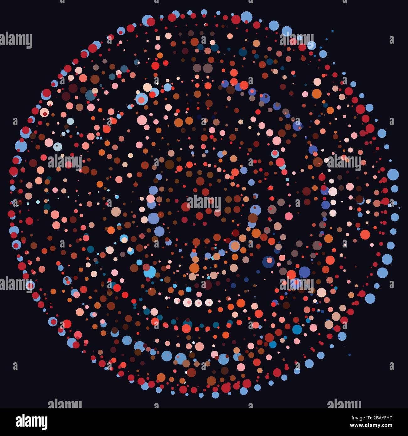 Random dots, circles abstract. Speckles, dotted radial, radiating, circular geometric ...