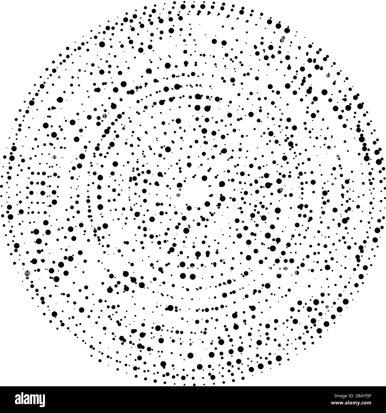 Random dots, circles abstract. Speckles, dotted radial, radiating ...