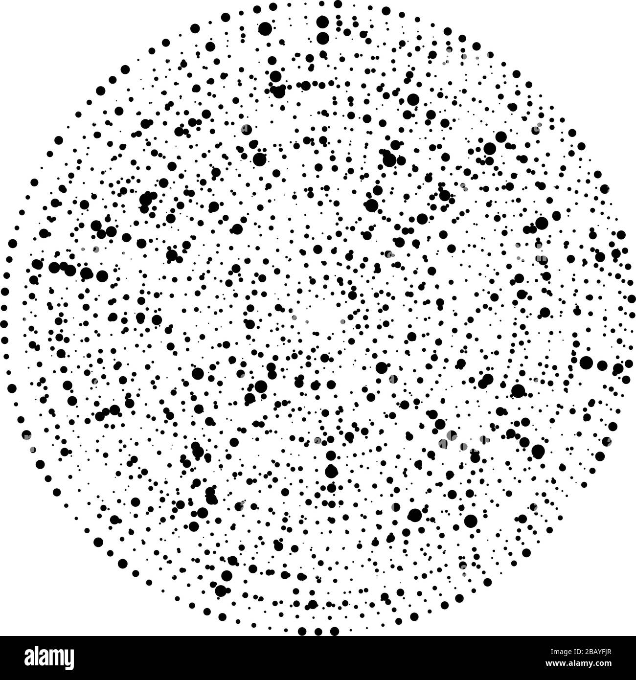 Random dots, circles abstract. Speckles, dotted radial, radiating ...