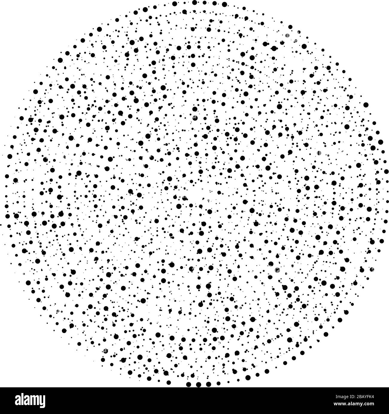 Random dots, circles abstract. Speckles, dotted radial, radiating ...