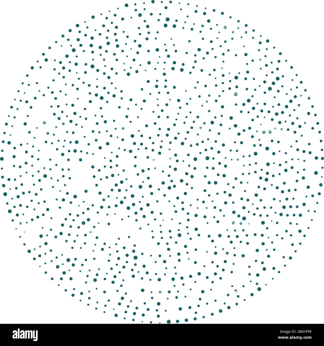 Random dots, circles abstract. Speckles, dotted radial, radiating ...