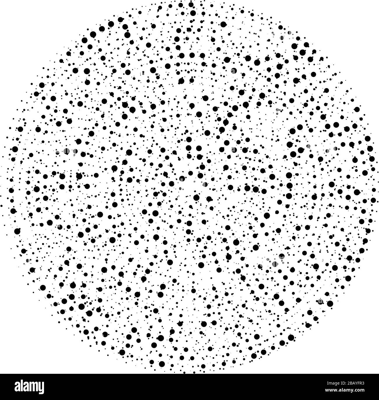 Random dots, circles abstract. Speckles, dotted radial, radiating ...