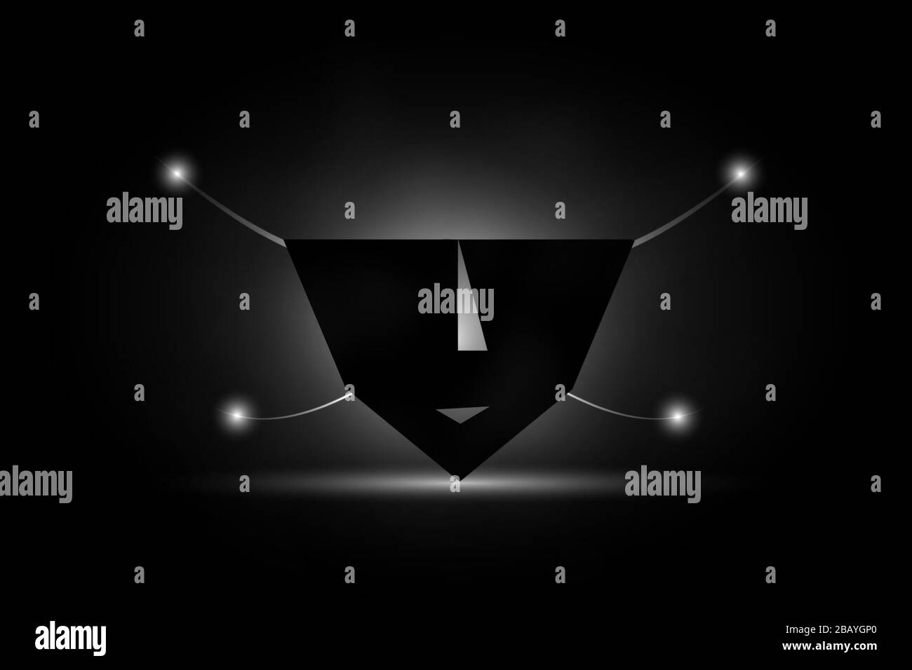 Abstract black mask with light effect in dark room Stock Photo - Alamy