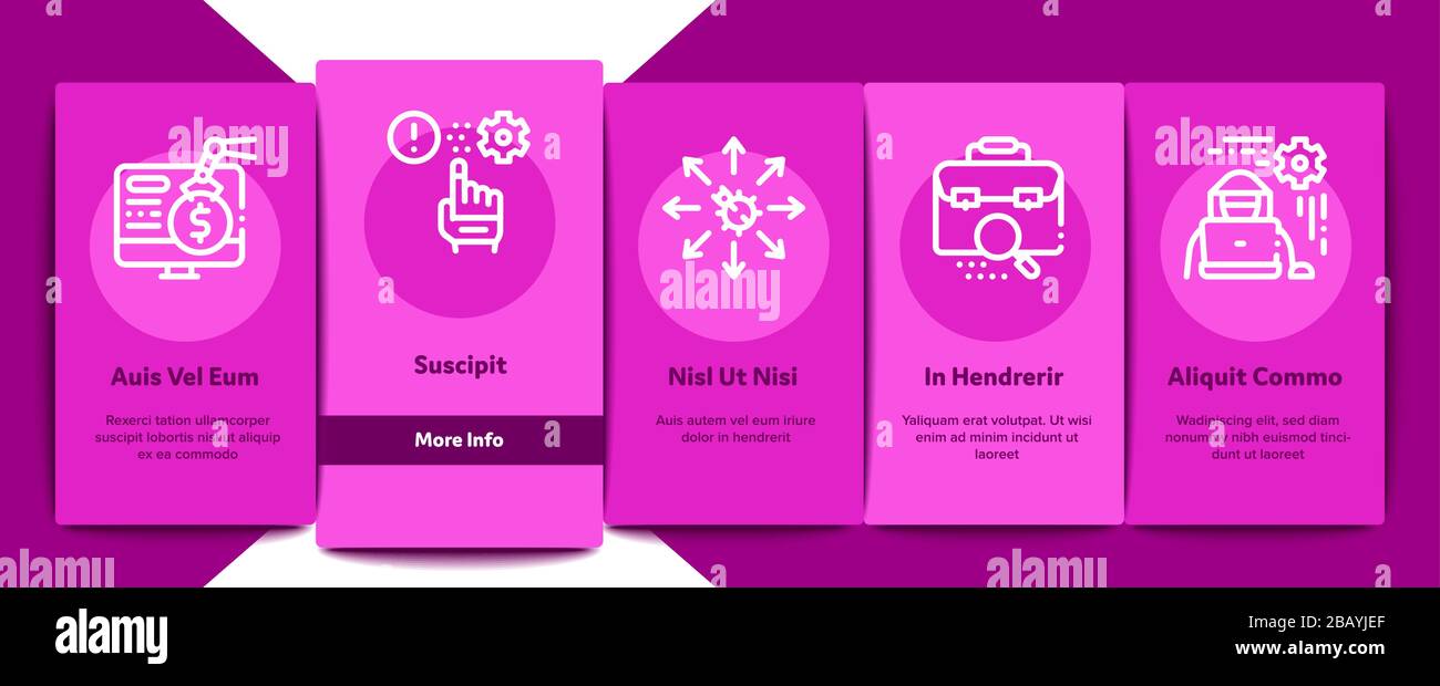 Pentesting Software Onboarding Elements Icons Set Vector Stock Vector ...