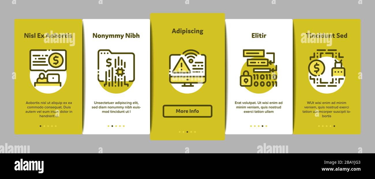 Pentesting Software Onboarding Elements Icons Set Vector Stock Vector ...