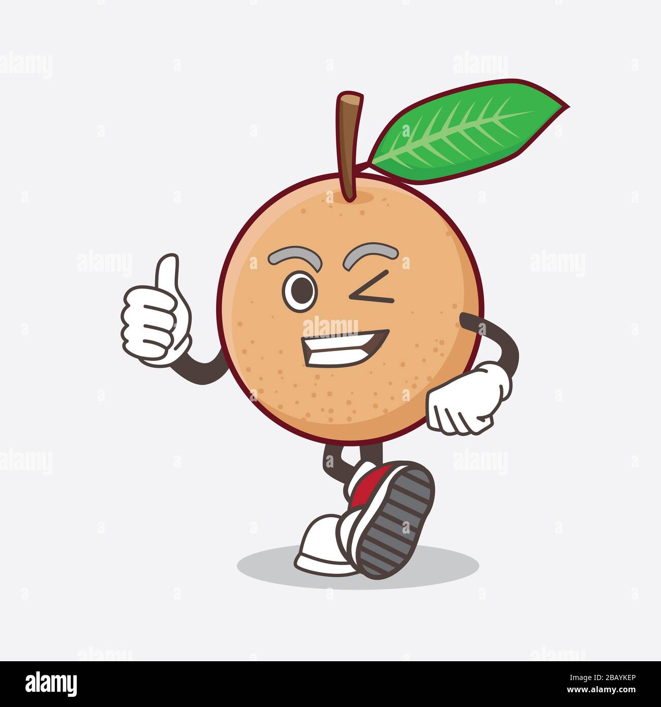 An illustration of Longan Fruit cartoon mascot character making Thumbs ...