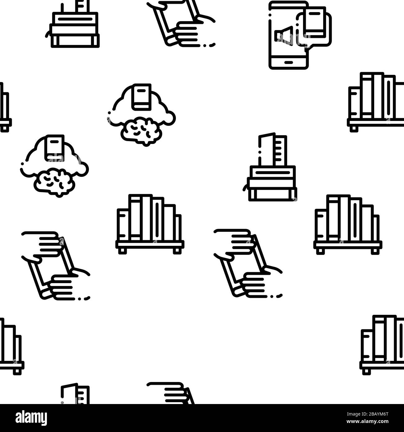 Reading Library Book Seamless Pattern Vector Stock Vector Image & Art ...