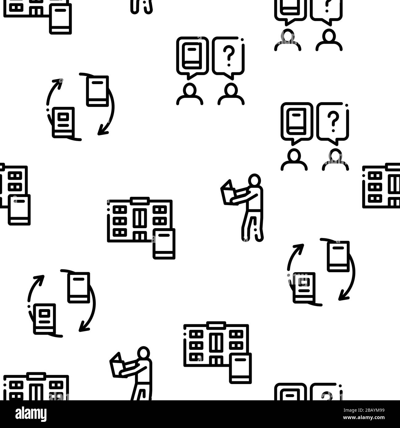 Reading Library Book Seamless Pattern Vector Stock Vector Image & Art ...