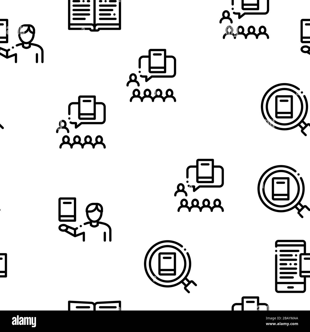 Reading Library Book Seamless Pattern Vector Stock Vector Image & Art ...