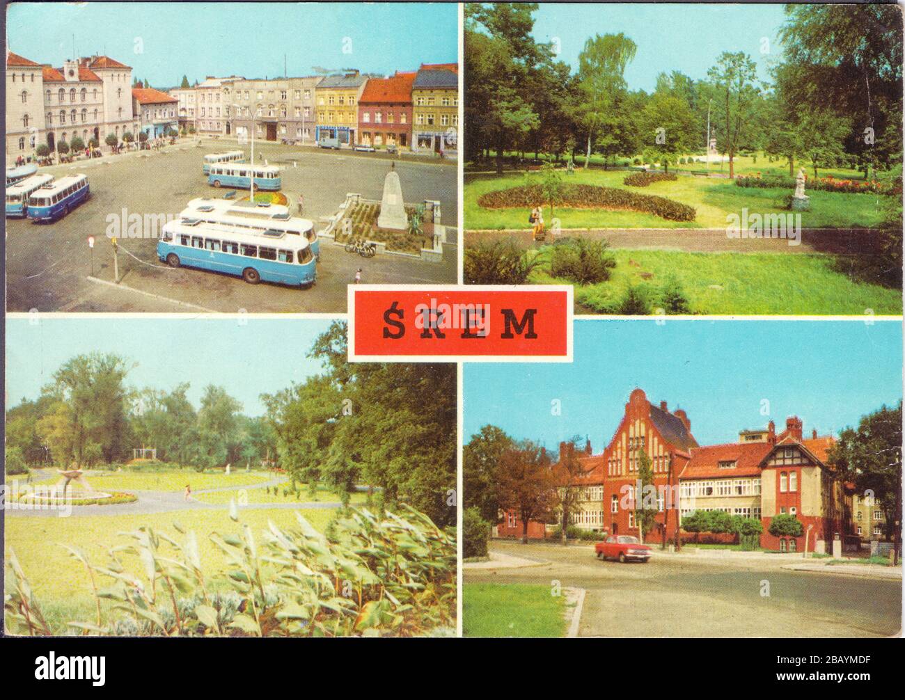 Srem.Rynek.Park im Powstancow Wielkopolskich.Sanatorium Stock Photo - Alamy