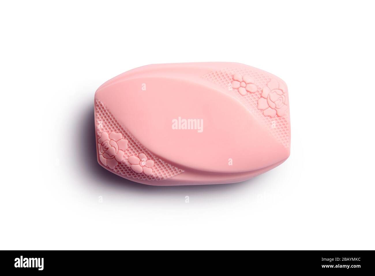 Pink Color Soap Isolated on White Background Stock Photo - Alamy