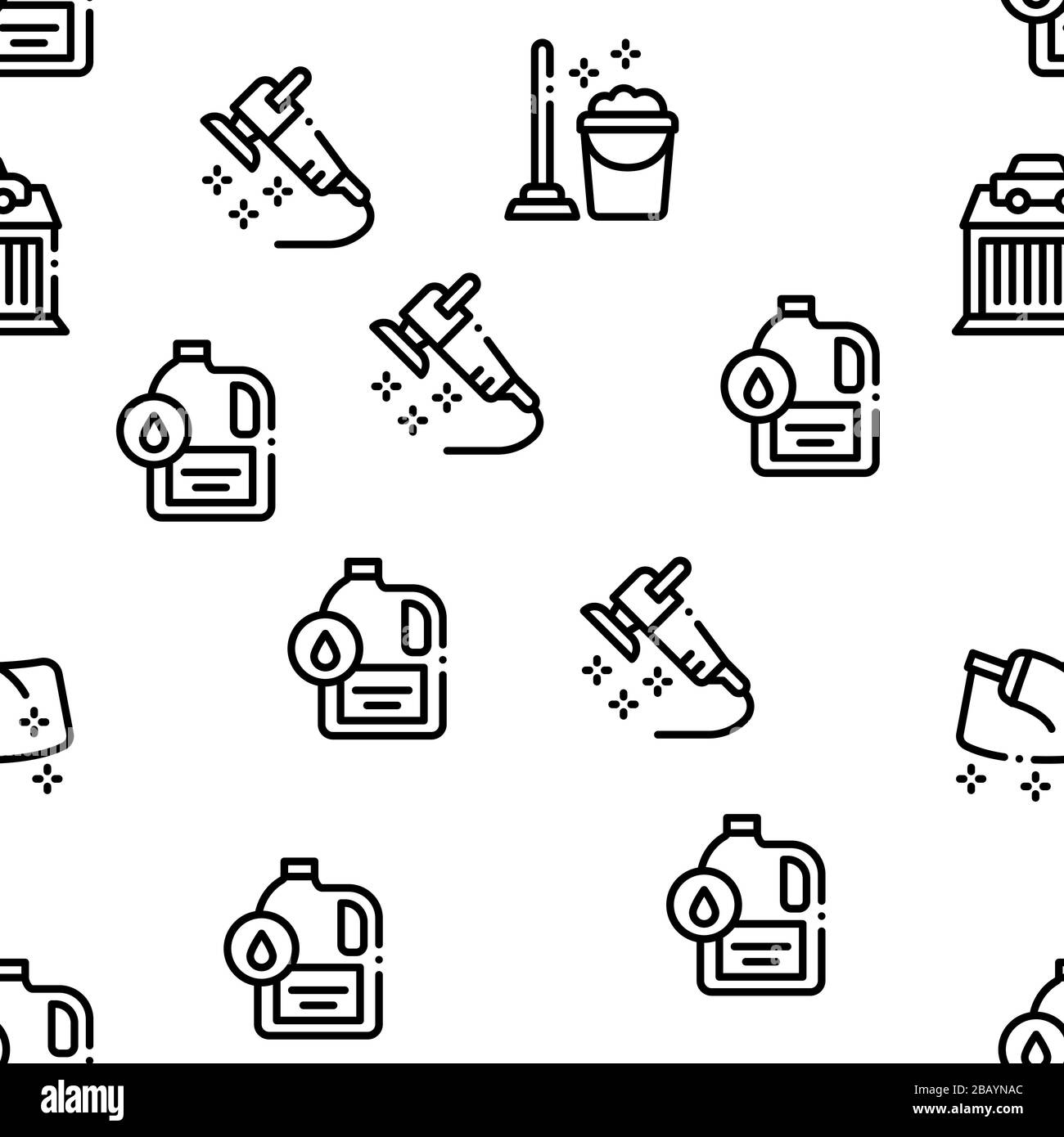 Car Wash Auto Service Seamless Pattern Vector Stock Vector Image & Art ...