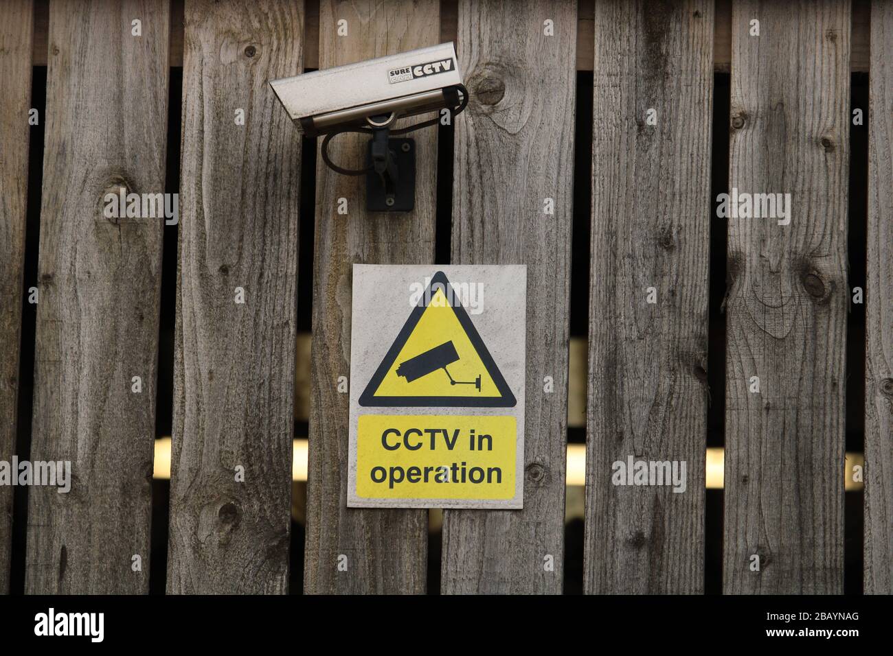 CCTV In Operation Sign, yellow CCTV sign, CCTV, CCTV Sign, Cumbria UK ...