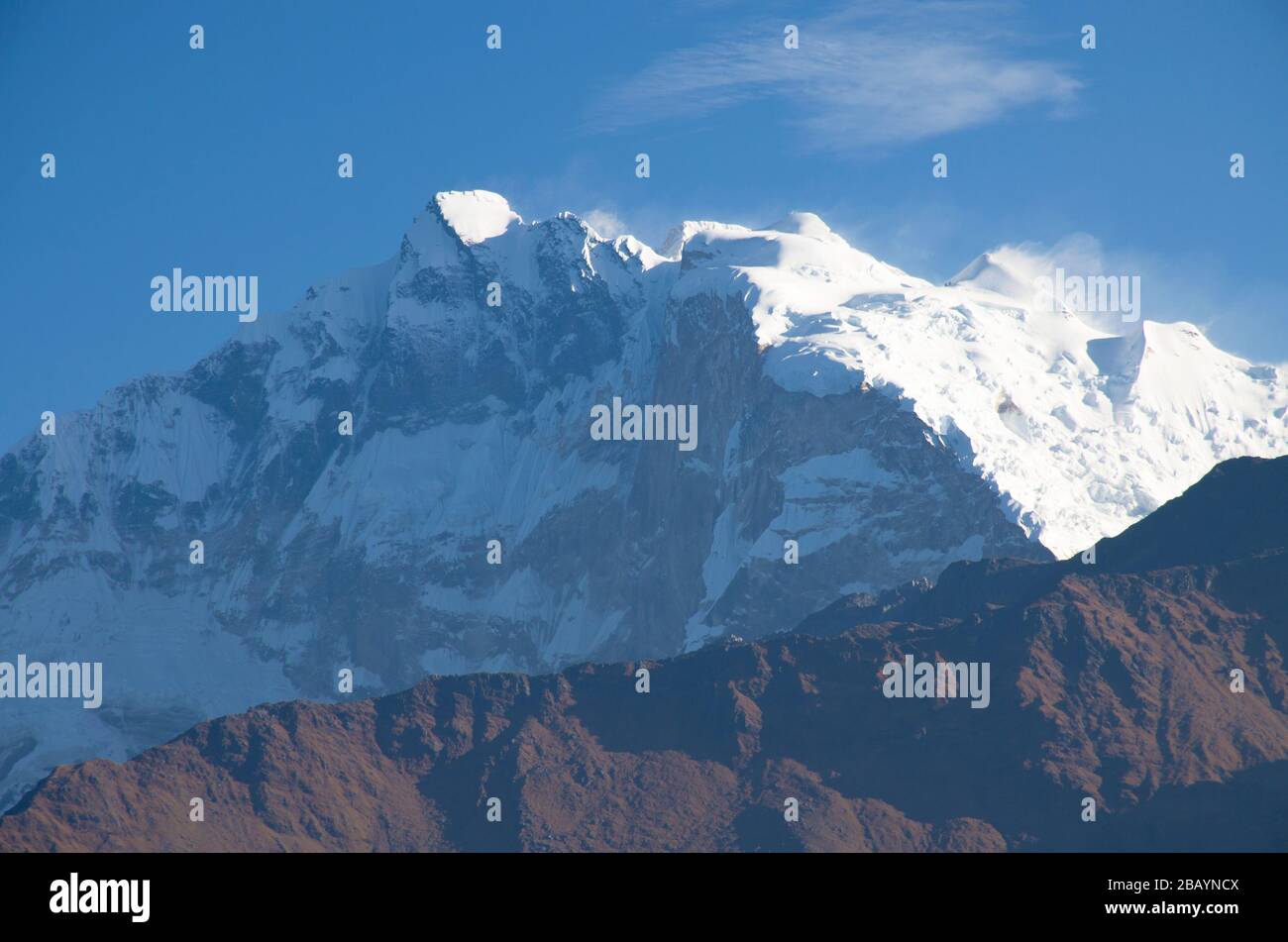 Landscape snow peaks mount Himalayas Nepal Stock Photo - Alamy