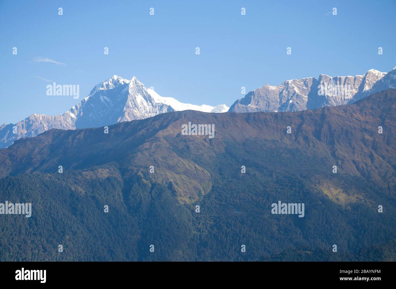 Landscape snow peaks mount Himalayas Nepal Stock Photo - Alamy
