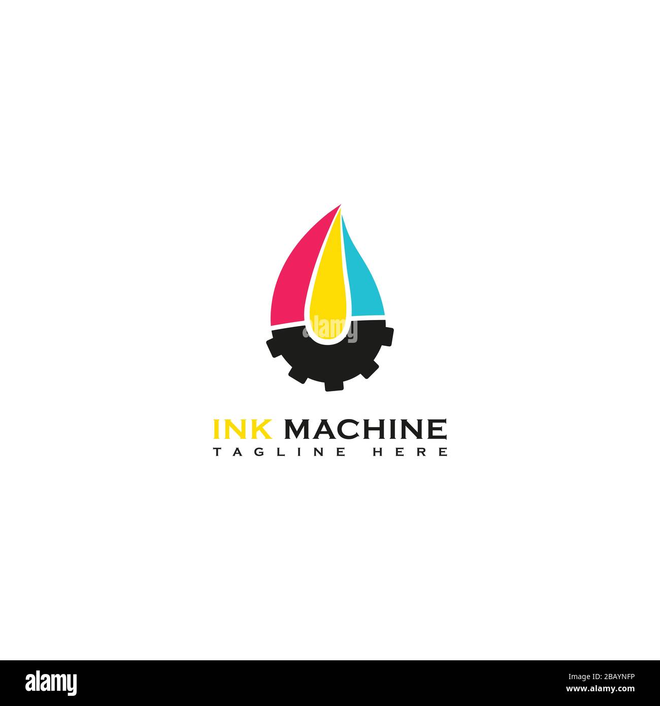 This logo depicts an ink machine tool by using 2 symbols namely the ink ...