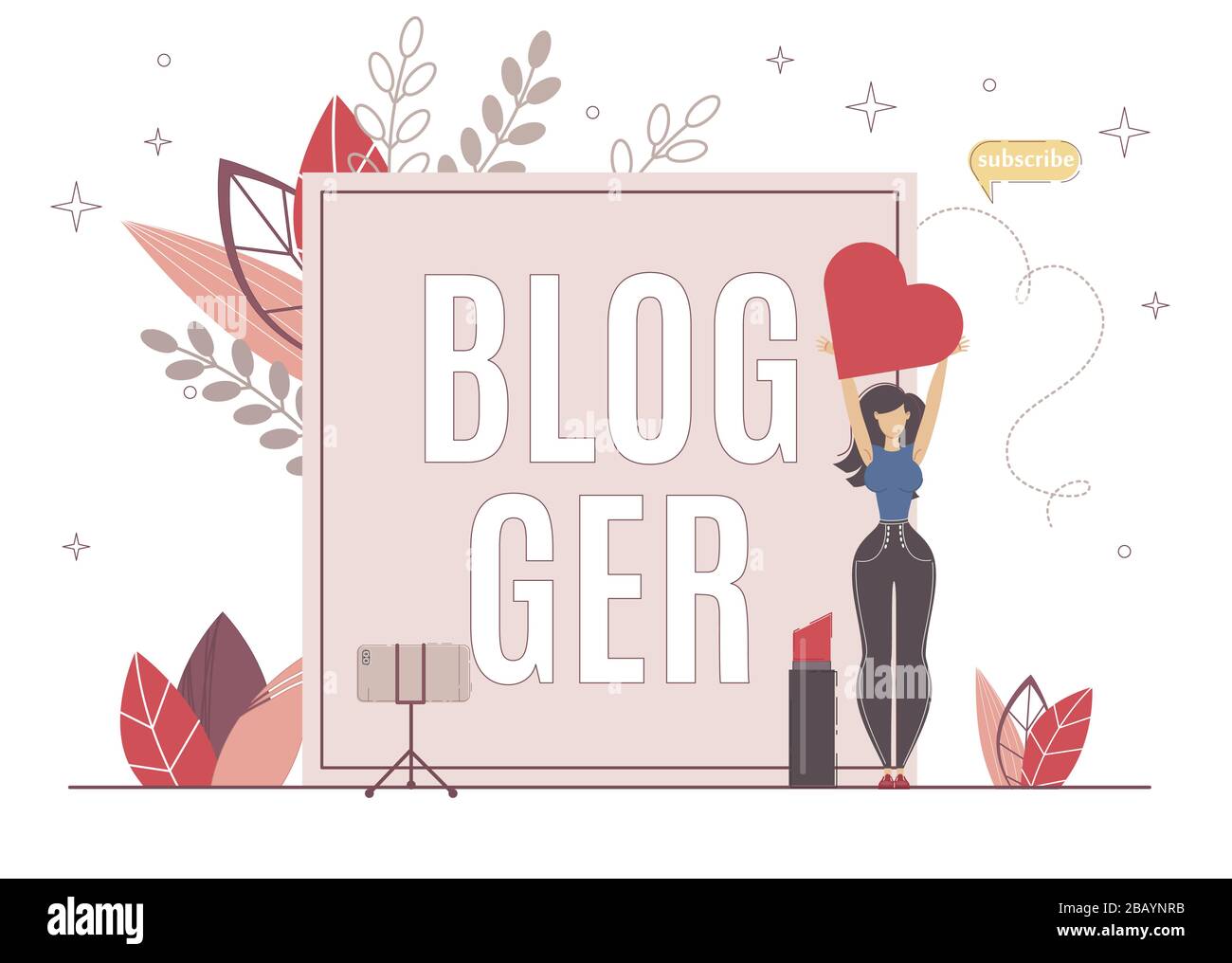 Blogger Gaining Viewers Love by Good Information Stock Vector Image ...