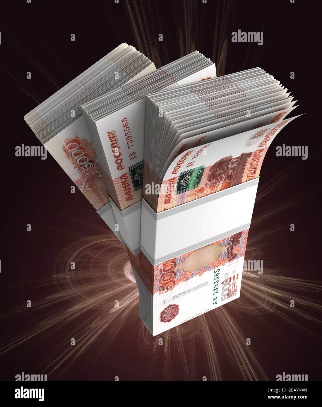 Stack of Russian Ruble (isolated with clipping path Stock Photo - Alamy