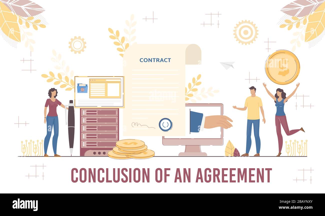 Smart Software for Online Conclusion of Agreement Stock Vector Image ...