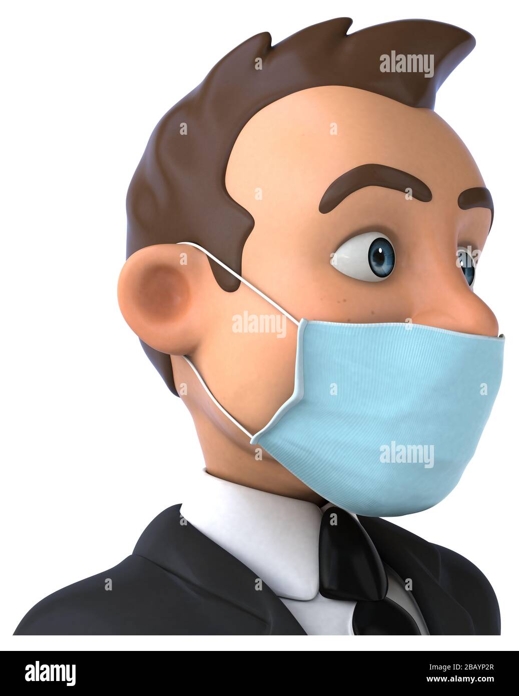 3D illustration of a cartoon character with a mask Stock Photo - Alamy