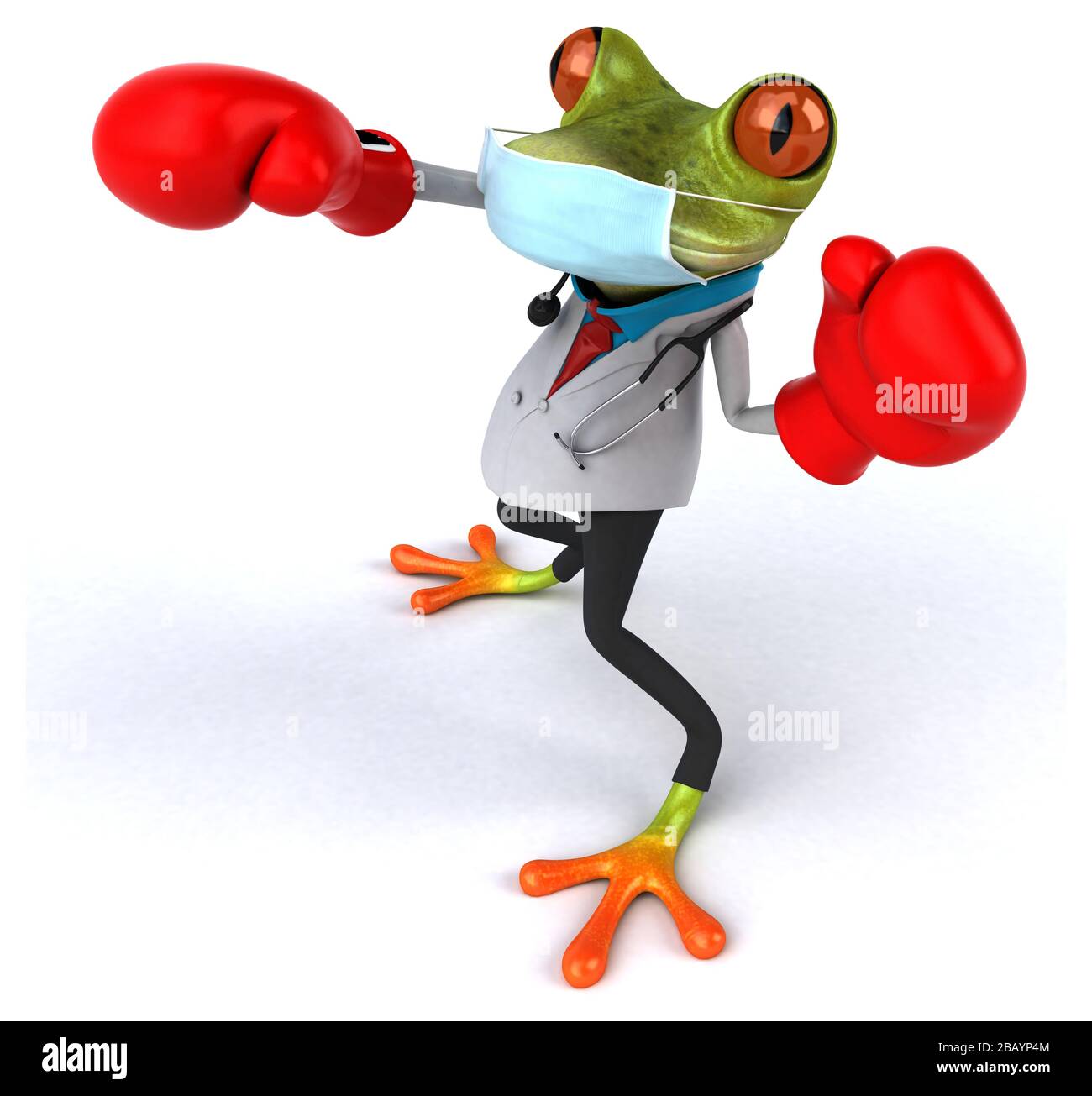 3D Illustration of a doctor frog with a mask Stock Photo - Alamy