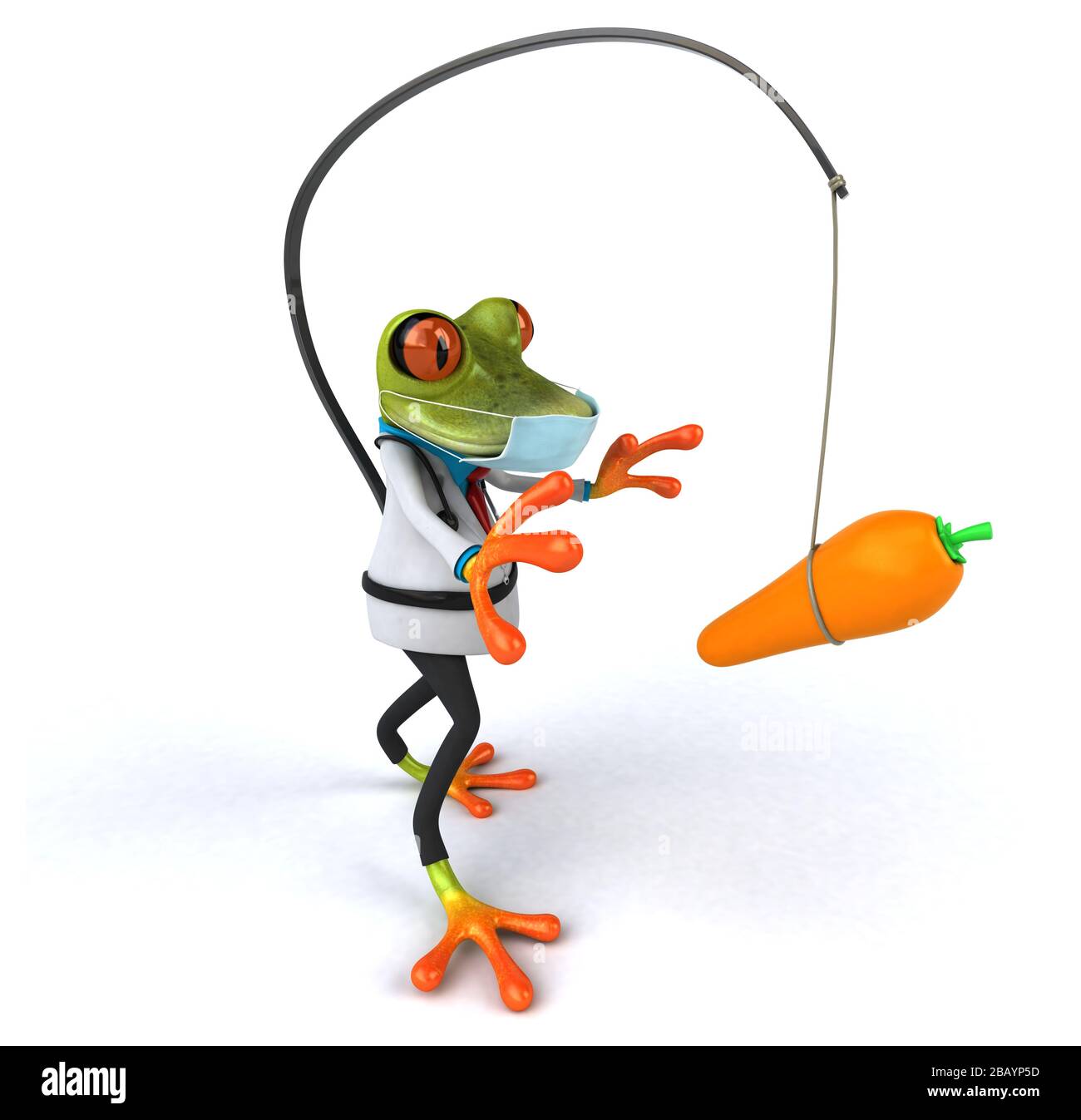 3D Illustration of a doctor frog with a mask Stock Photo - Alamy