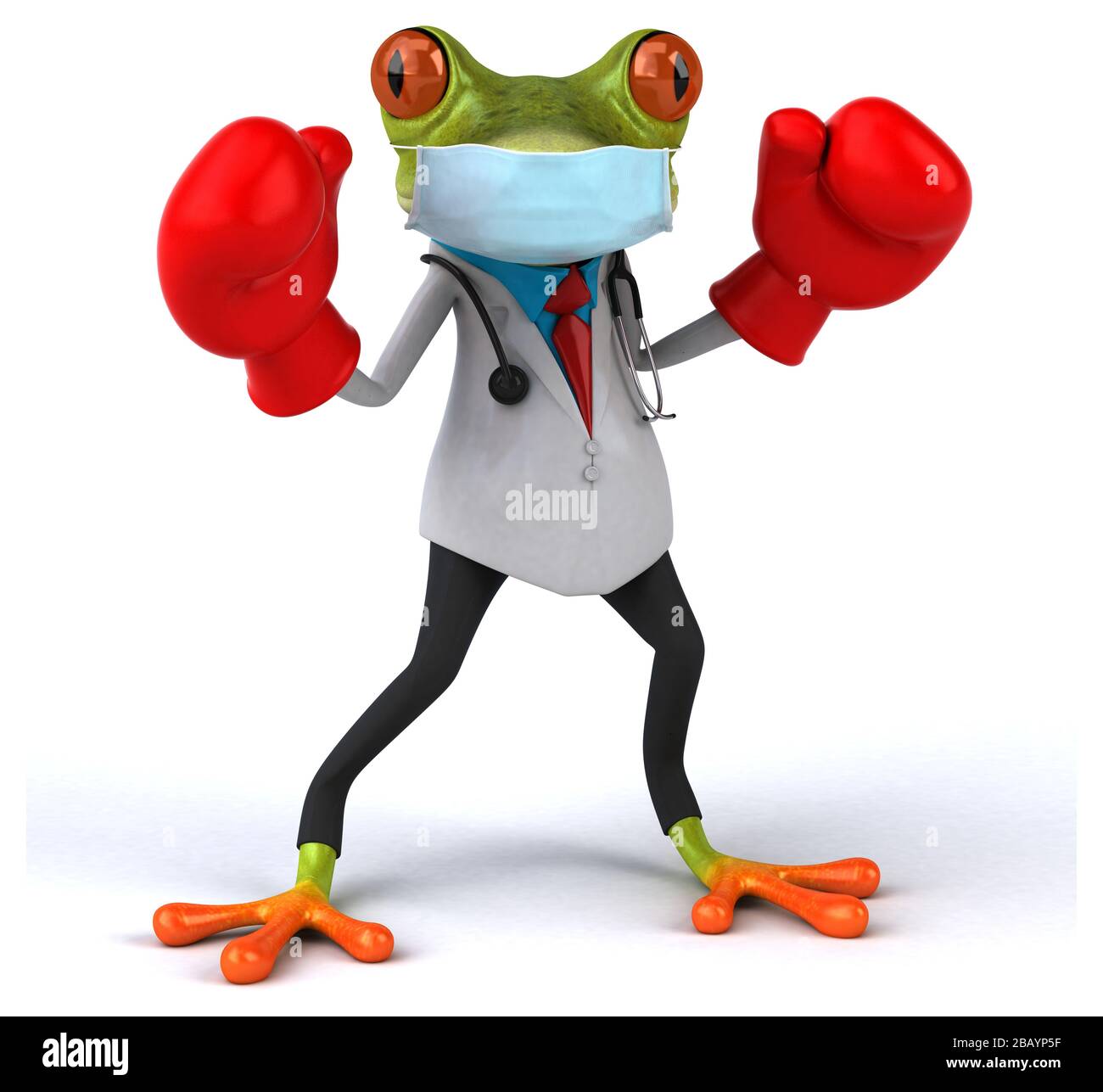 3D Illustration of a doctor frog with a mask Stock Photo - Alamy