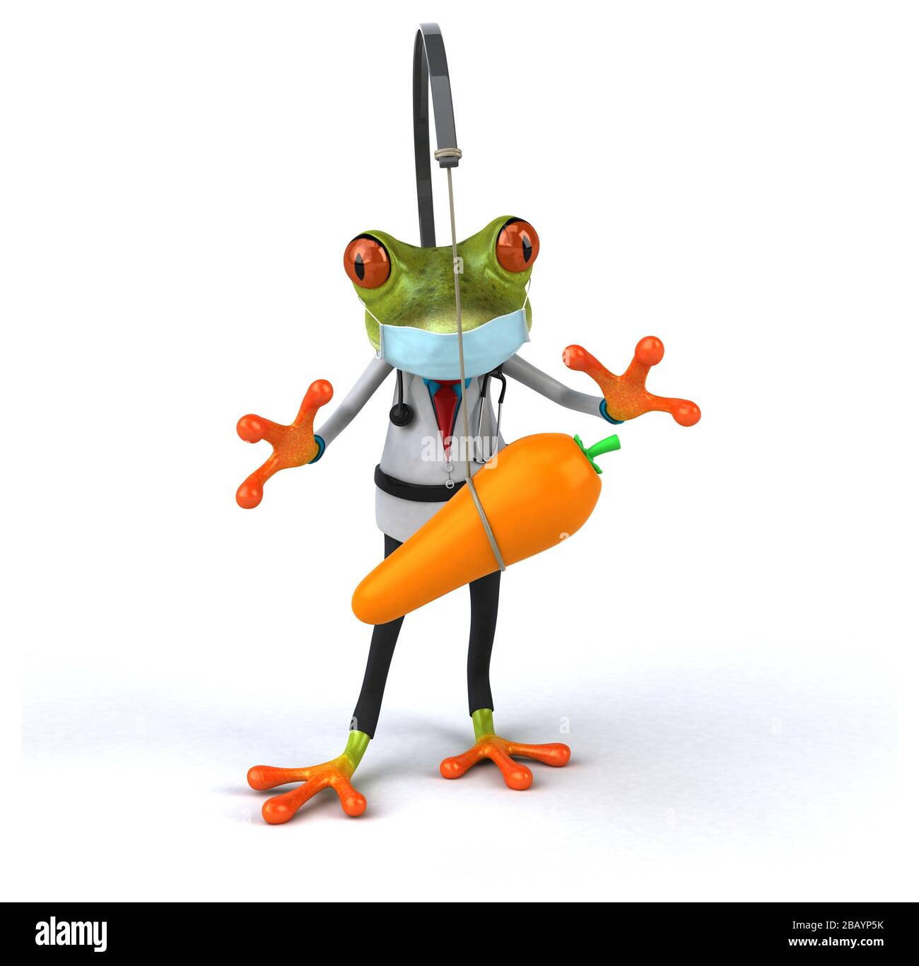 3D Illustration of a doctor frog with a mask Stock Photo - Alamy