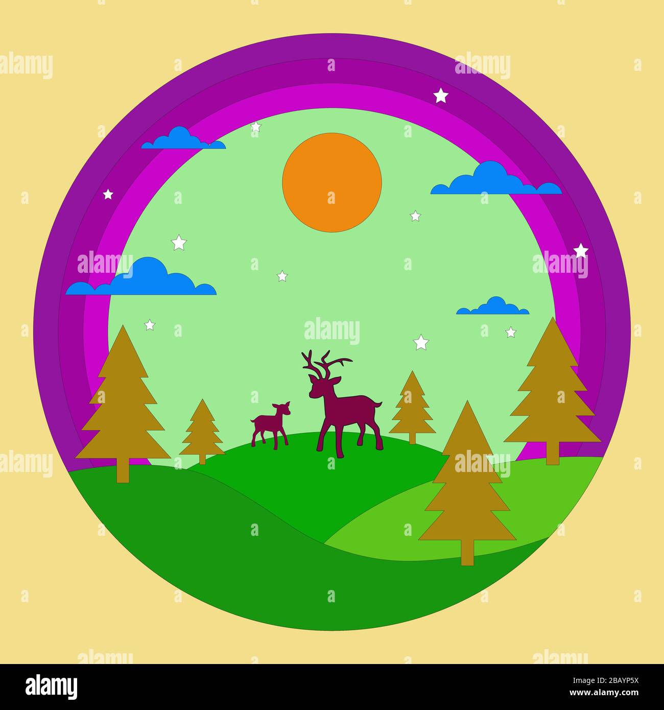 People red deer Stock Vector Images - Alamy