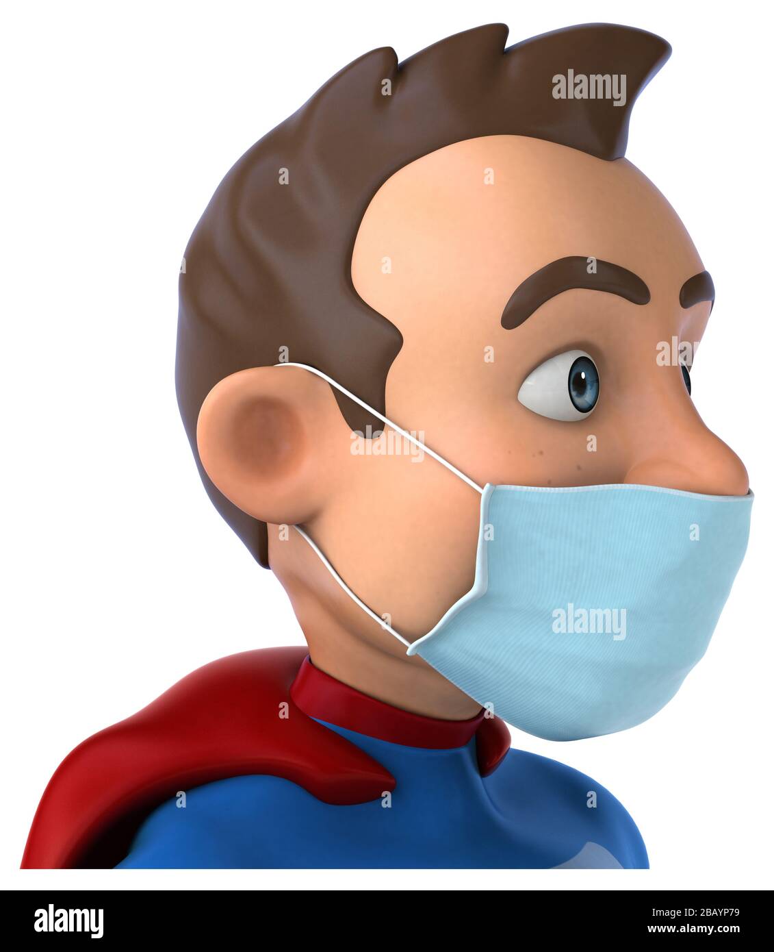 3D illustration of a cartoon character with a mask Stock Photo - Alamy