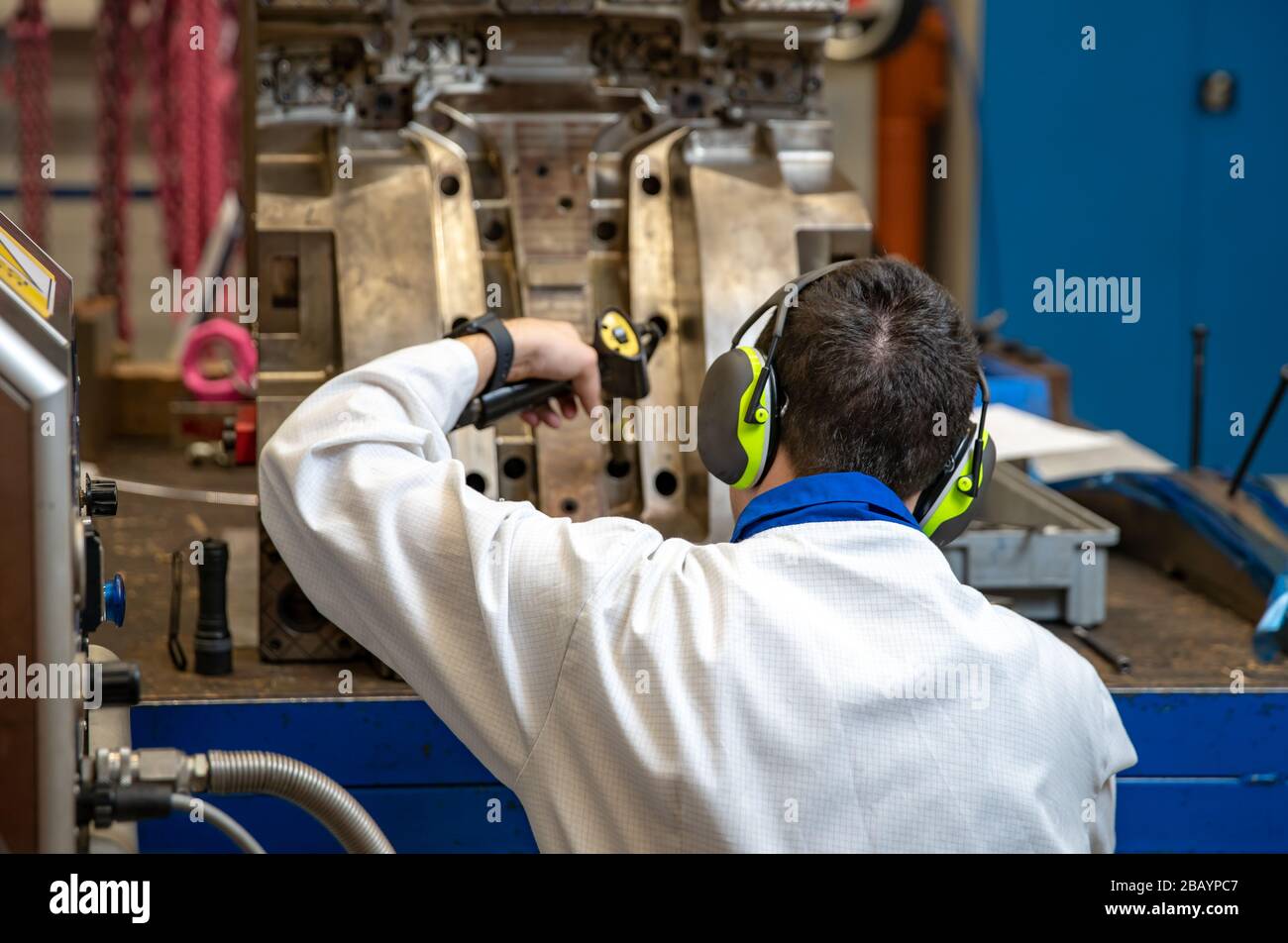 the engineer performs freezing of the casting using a special machine ...