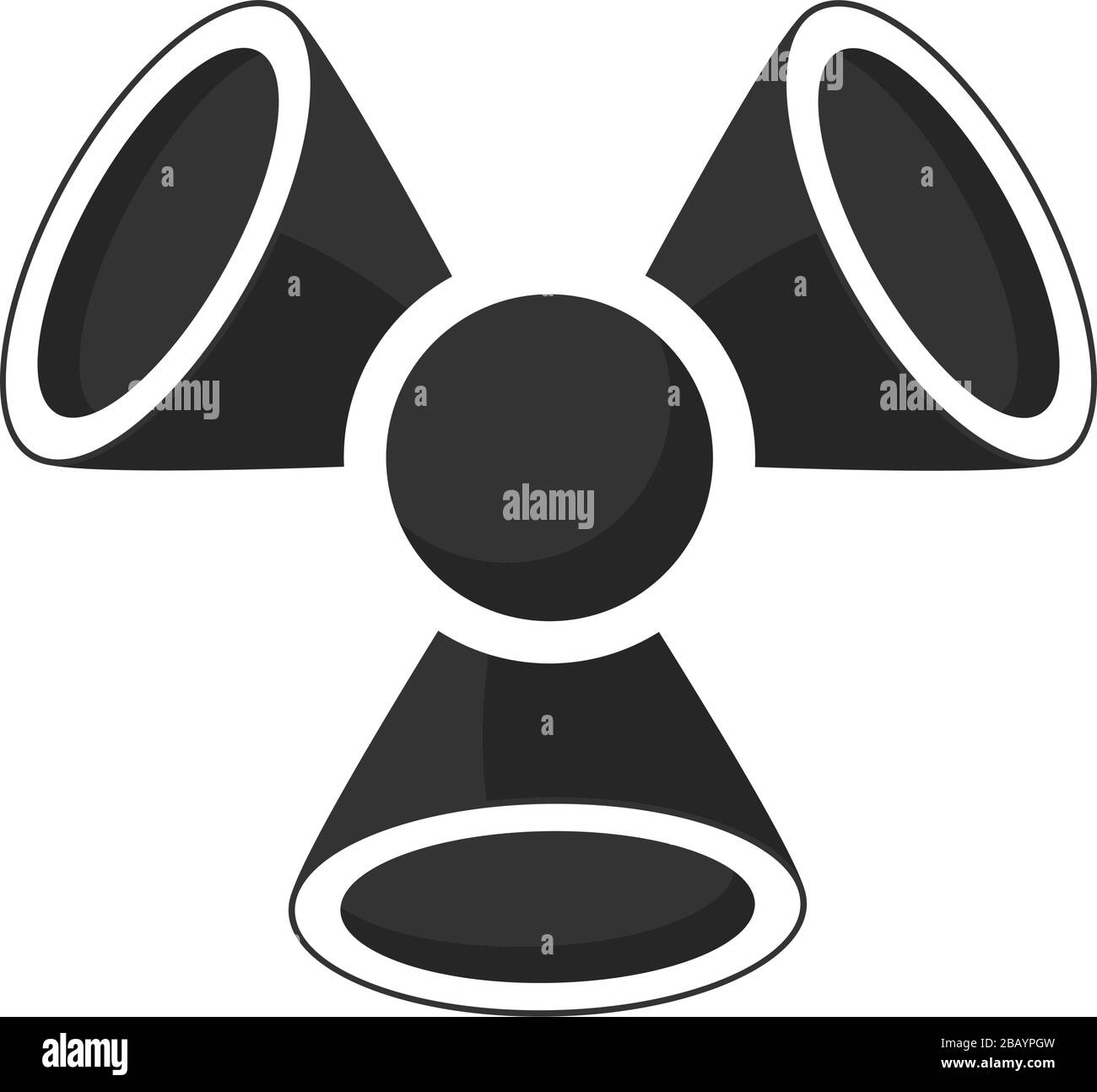 Stylized ionizing radiation sign. Simple symbol of a radioactive waste ...