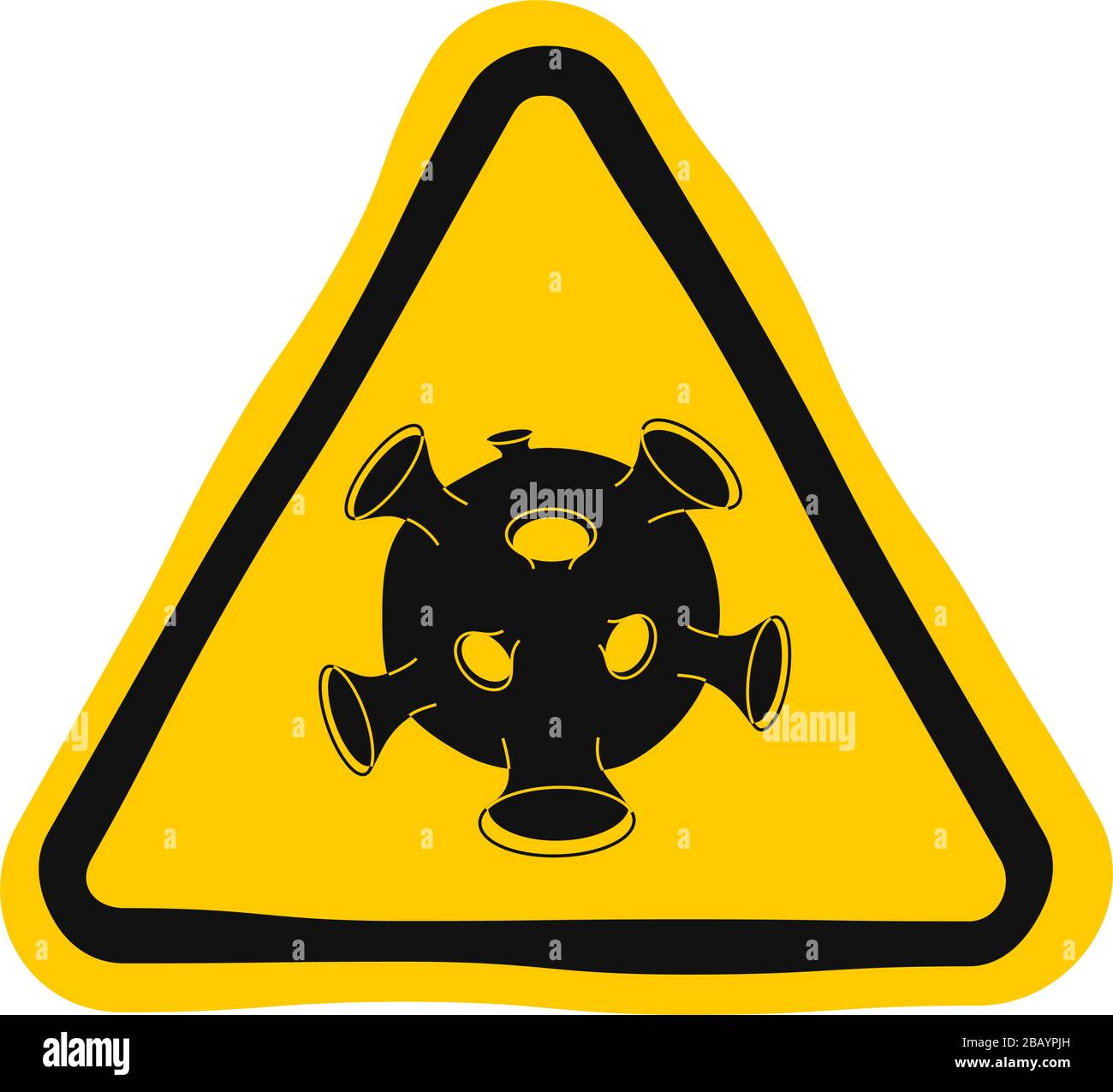 Cartoon warning sign of the coronavirus hazard Stock Vector Image & Art ...